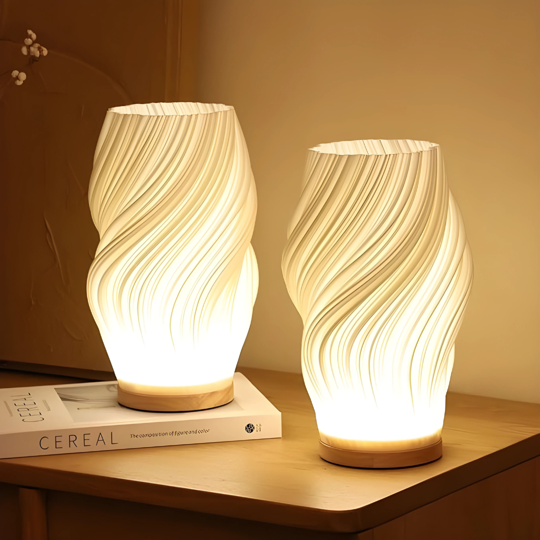Modern Swirl LED Table Lamp – Aesthetic Home