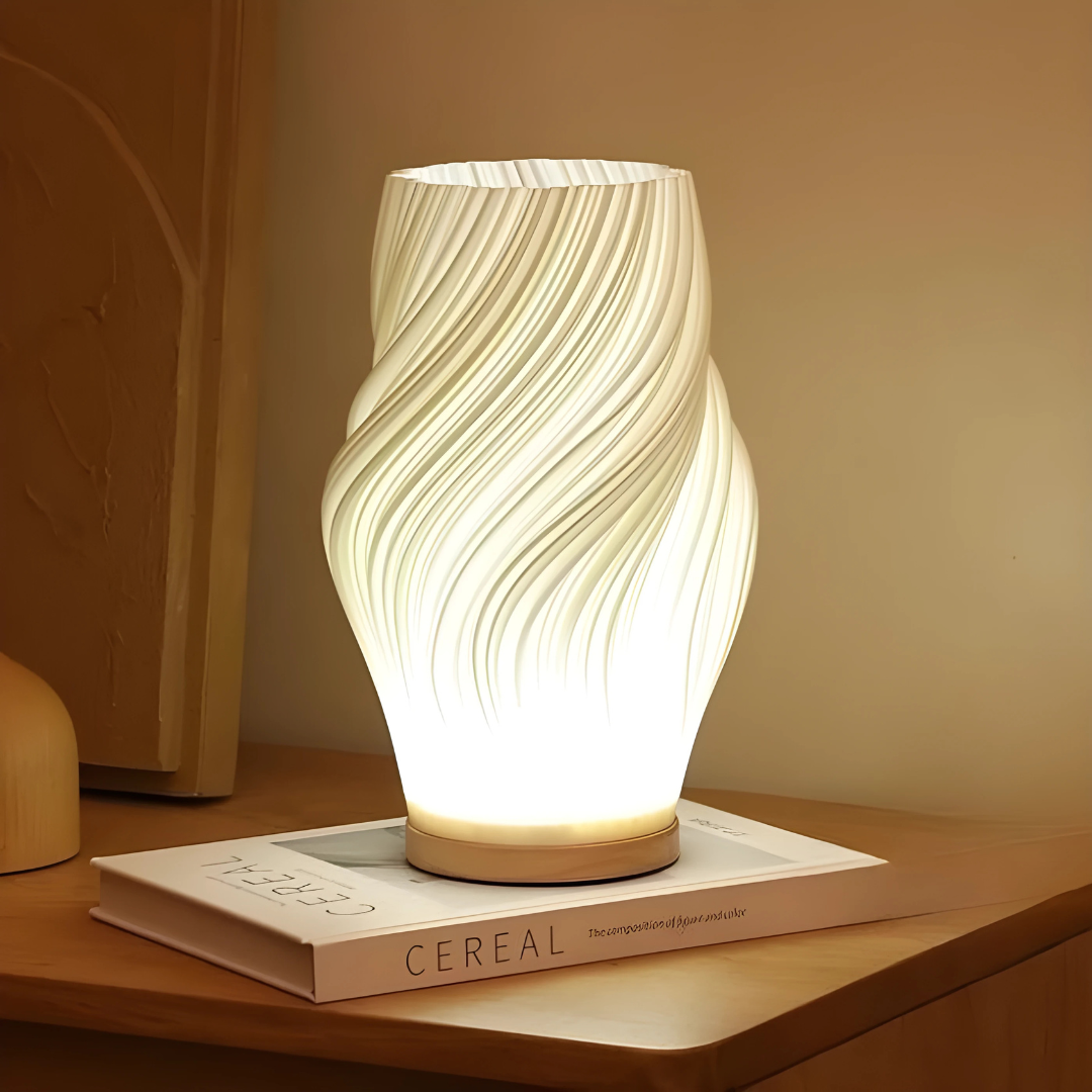 Modern Swirl LED Table Lamp – Aesthetic Home